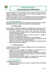 Fiche savoir spécifique : L'évaluation des compétences - SAM